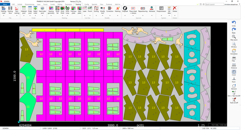 CAD/CAM Nesting Software - PN4000 - Module: Nesting - WiCAM