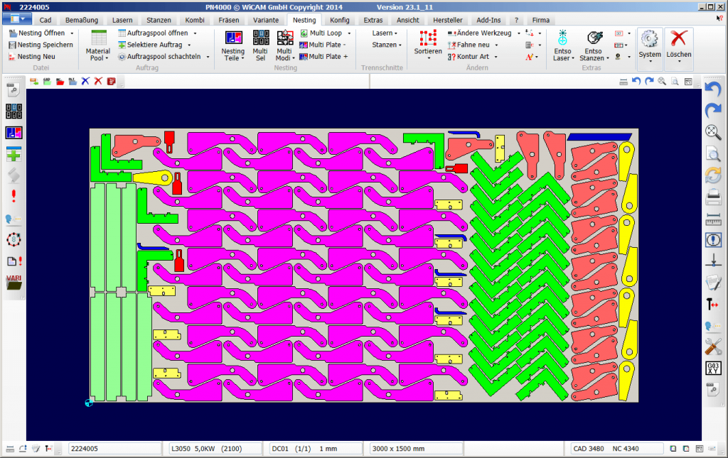 CAO/CFAO Logiciel - PN4000 - Module: Imbrication - WiCAM
