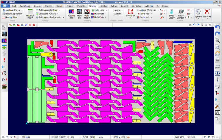 CAD/CAM Nesting Software - PN4000 - Module: Nesting - WiCAM