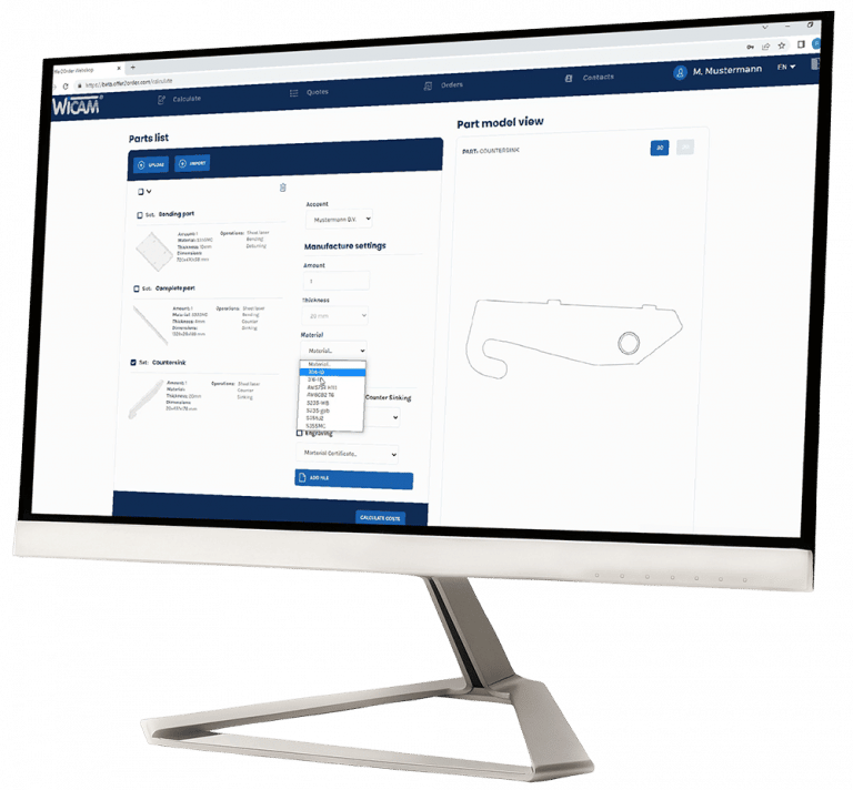 CAD/CAM Nesting Software - Webshop solution - PNCalculate - WiCAM